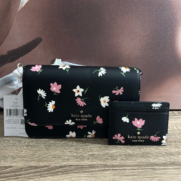 kate spade | Bags | Kate Spade Madison Small Flap Crossbody Floral Set ...